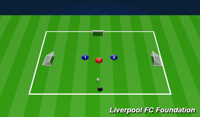 Football/Soccer: 121/small group 1v2 3 goal game (Technical: Coerver ...