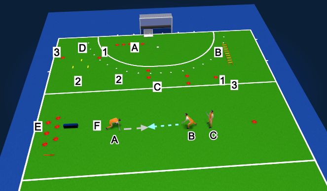 Hockey: MO12-14 Warming up met bal 2 (Physical: Warm-up (With ball ...