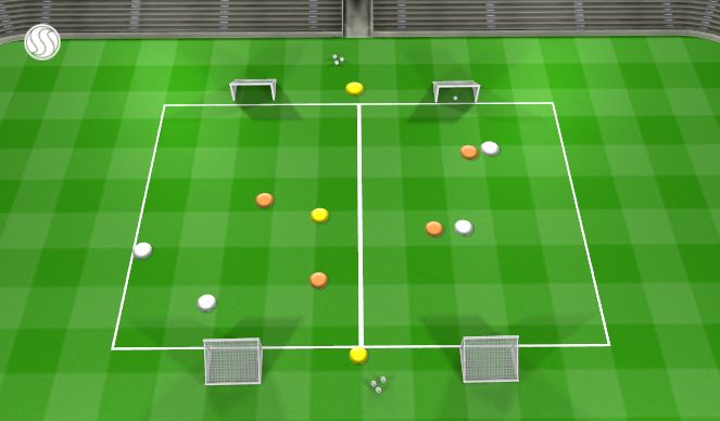 Football/Soccer: 4 Goal Game Switching Play (Tactical: Switching play, Beginner)