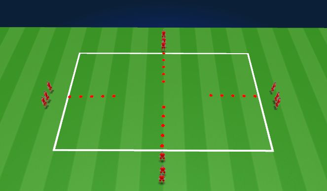 Football/Soccer: 4 line warm up (Warm-ups, Beginner)