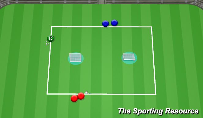 Football/Soccer: 1v1 Dual Goals Challenge (Technical: Attacking and Defending Skills, Academy ...