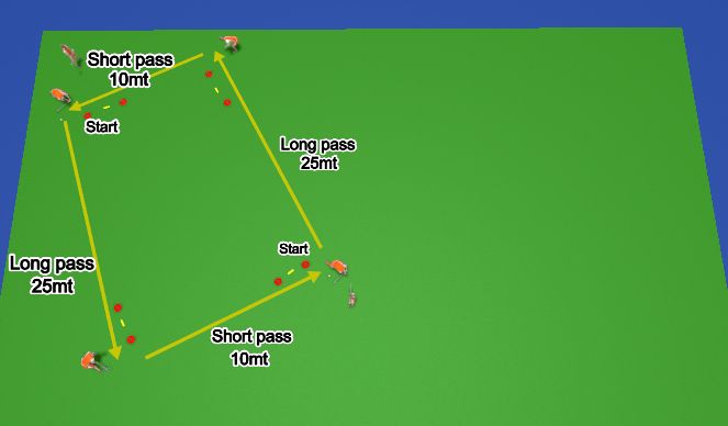 Hockey: Short pass, Long pass (Technical: Passing, Senior)