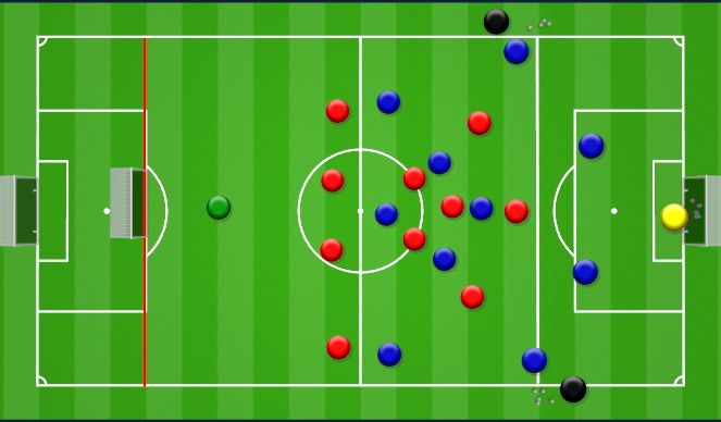 Football/Soccer: Match prep practice: Defending high against a team in ...