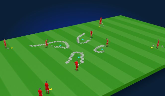 Football/Soccer: DRIBBLING DRILLS (Technical: Dribbling and RWB, Moderate)