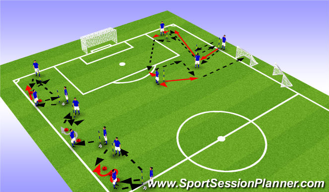 Football/Soccer: movement technique warm up and movement and quick play ...