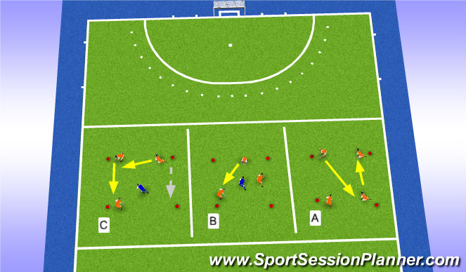 Hockey: Multi-kwadranten (Physical: Warm-up (With ball), Under 12s)