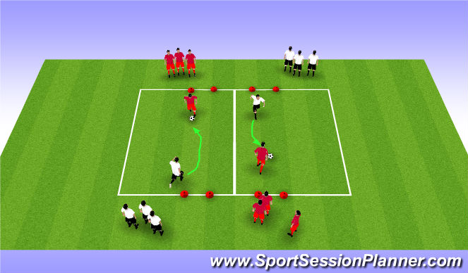 Football/Soccer: BU 12 defending 1 v 1 (Technical: Defensive skills ...