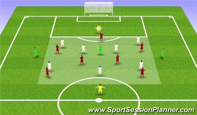 Football/Soccer: switch play (Functional: Midfielder, Moderate)