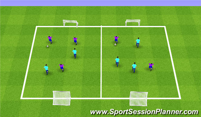Football/Soccer: Attacking 2v1/2v2 (Technical: Attacking skills, Beginner)