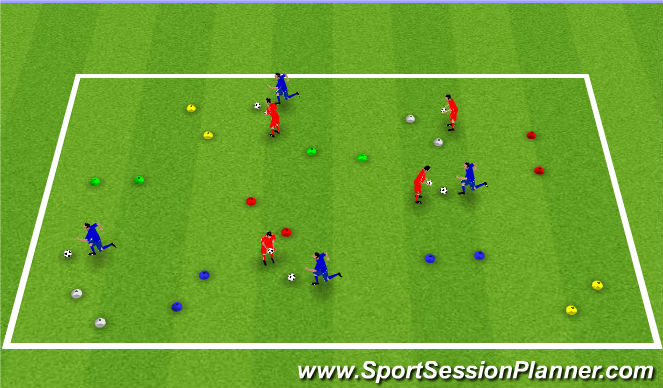 Football/Soccer: Dribbling RWB (Technical: Dribbling and RWB, Beginner)