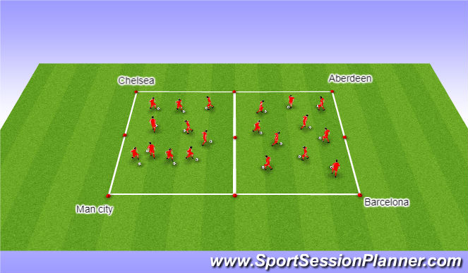 Football/Soccer: Individual dribble warm up (Basic) (Warm-ups, Beginner)