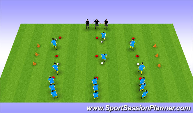 Football/Soccer: Dribble Turn Warm Up (Warm-ups, Moderate)