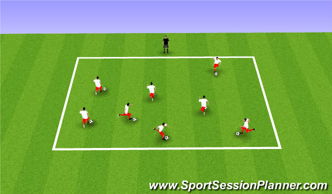 Football/Soccer: 5v5 with goaler (Technical: Dribbling and RWB, Beginner)