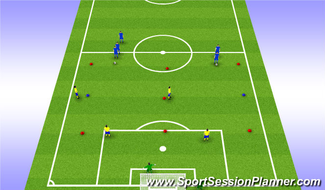 Football/Soccer: They 1v1 and 2v2 (Technical: Defensive skills, Beginner)