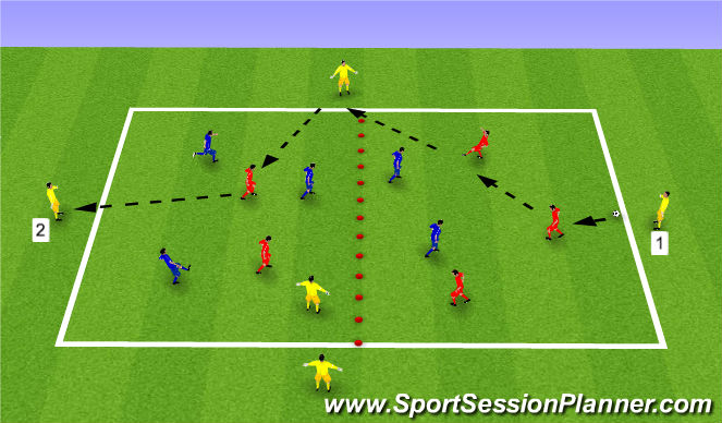 Football/Soccer: Passing build up play (Tactical: Penetration, Difficult)