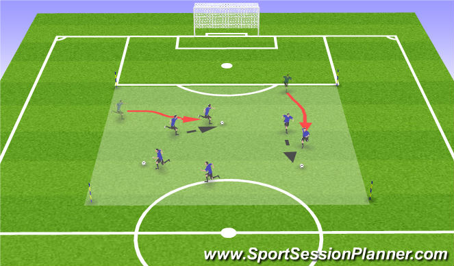 Football/Soccer: U10A overlaps (Technical: Movement off the ball, Moderate)