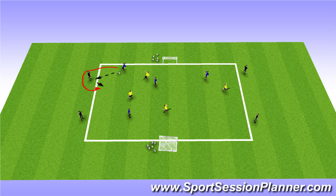 Football/Soccer: U10A overlaps (Technical: Movement off the ball, Moderate)