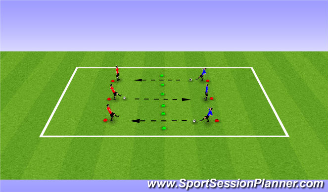 Football/Soccer: Grassroots U6 (Dribbling and Passing) (Warm-ups, Beginner)