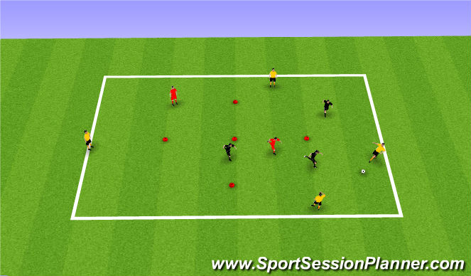 Football/Soccer: Positional Play 4v3+2 (Tactical: Positional understanding, Moderate)