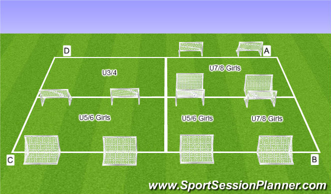 Football/Soccer: OKSC 2019-20 HL Indoor Field layout (Warm-ups, Beginner)