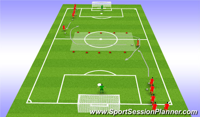 Football/Soccer: Skills Corridor (Coerver) with finish. (Technical ...