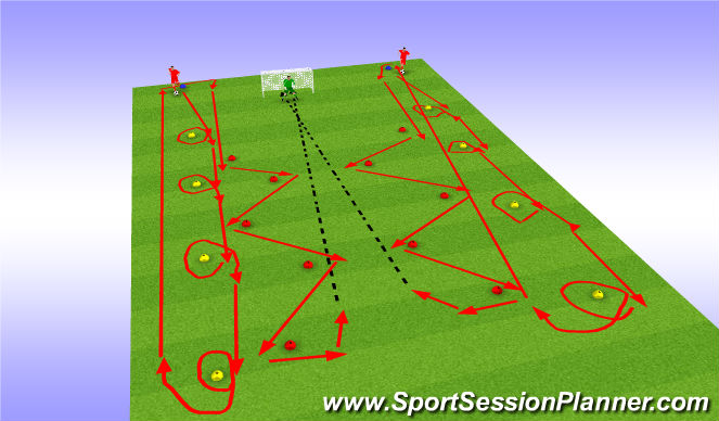 Football/Soccer: speed dribble with turns (Technical: Turning, Academy ...