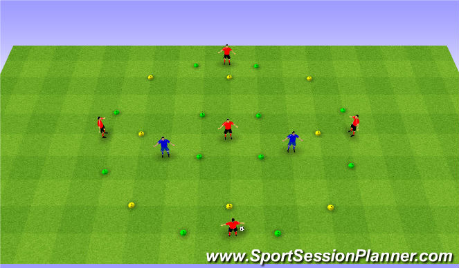 Football/Soccer: Rondo - 5v3 (CoViD-19 (Social Distancing), Moderate)