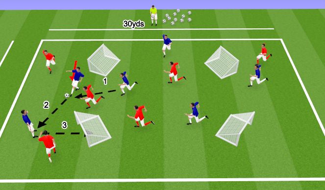 Football/Soccer: 4 Goal - SSG (Small-Sided Games, Moderate)