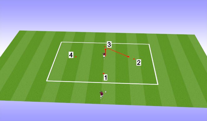 Football/Soccer: first touch and pass (Technical: Ball Control, Moderate)