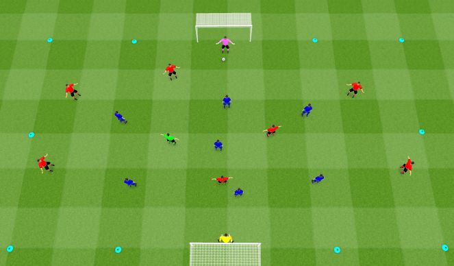 Football/Soccer: Game: 8v8+1 (Tactical: Attacking principles, Beginner)