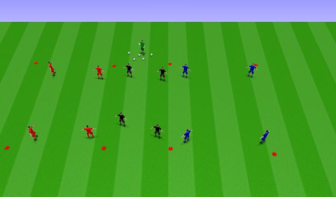 Football/Soccer: 3 line game (Technical: Passing & Receiving , Moderate)