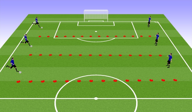 Football/Soccer: Switching the play, long ball, using cm (Tactical: Switching play, Moderate)