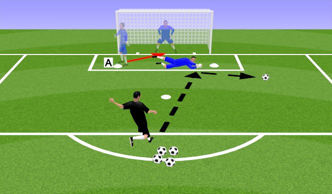 Football/Soccer: Retreating to Line (Goalkeeping: Shot stopping, Moderate)