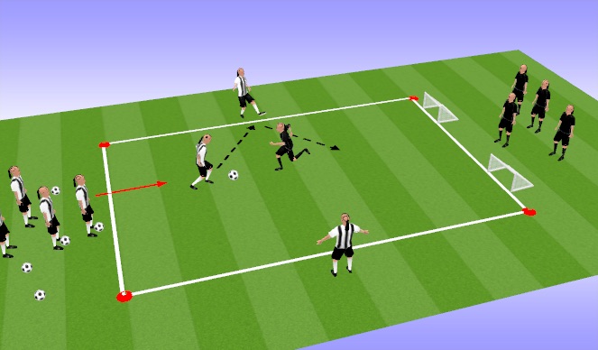 Football/Soccer: Arrival Activity - 2 goals at one end & bounce players ...