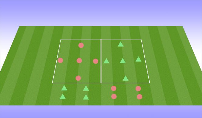 Football/Soccer: U14 Att.Def.1/3 (move on different lines - movement w ...