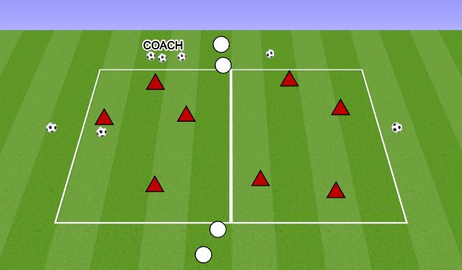 Football/Soccer: DEFENDING 4V2 (2 GRIDS) (Tactical: Defensive principles, Moderate)