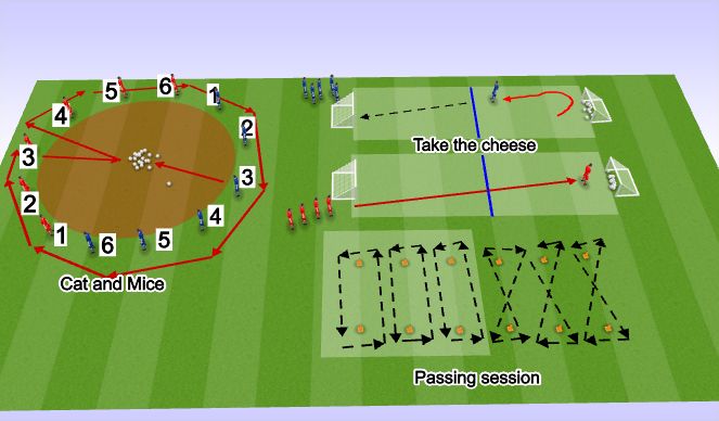 Football/Soccer: Wildcats Cat And Mice session (Technical: Passing ...