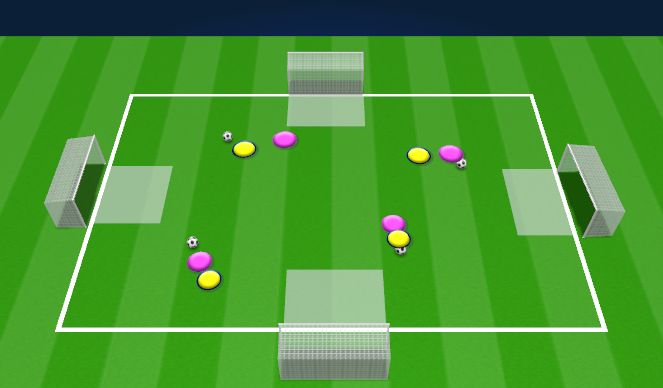 Football/Soccer: Multi-goal (Technical: Ball Control, Beginner)