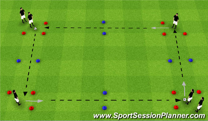 Football/Soccer: Passing Square & Possession Progression (Technical: Passing & Receiving , Moderate)